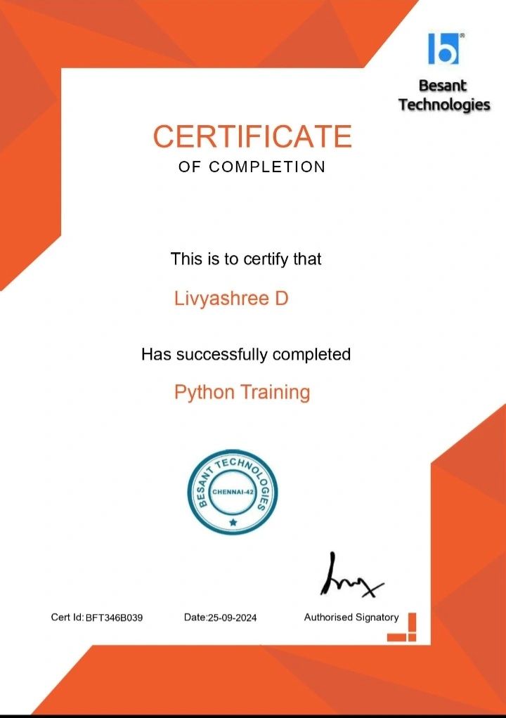 Livyashree .D on LinkedIn: #python #programming #skilldevelopment # ... Livyashree .D on LinkedIn: #python #programming #skilldevelopment # ...