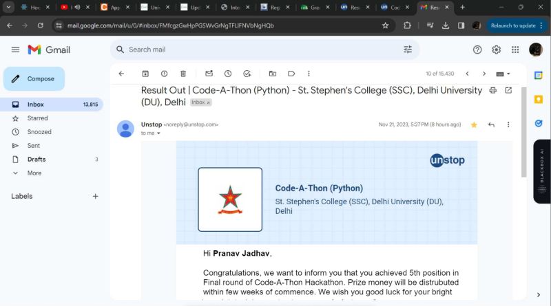 Pranav Jadhav on LinkedIn: Achieved 5th Rank in the Final Round of Code ... Pranav Jadhav on LinkedIn: Achieved 5th Rank in the Final Round of Code ...