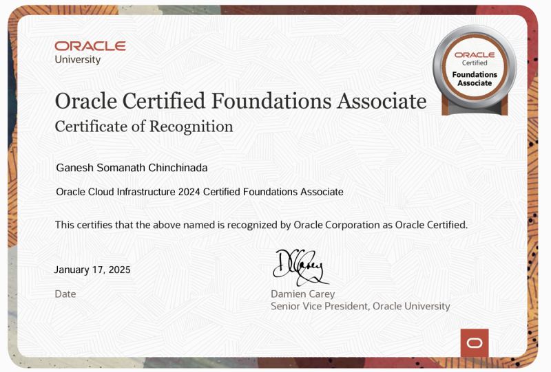 Ganesh Somanath on LinkedIn: Completed OCI 2024 Certification Ganesh Somanath on LinkedIn: Completed OCI 2024 Certification