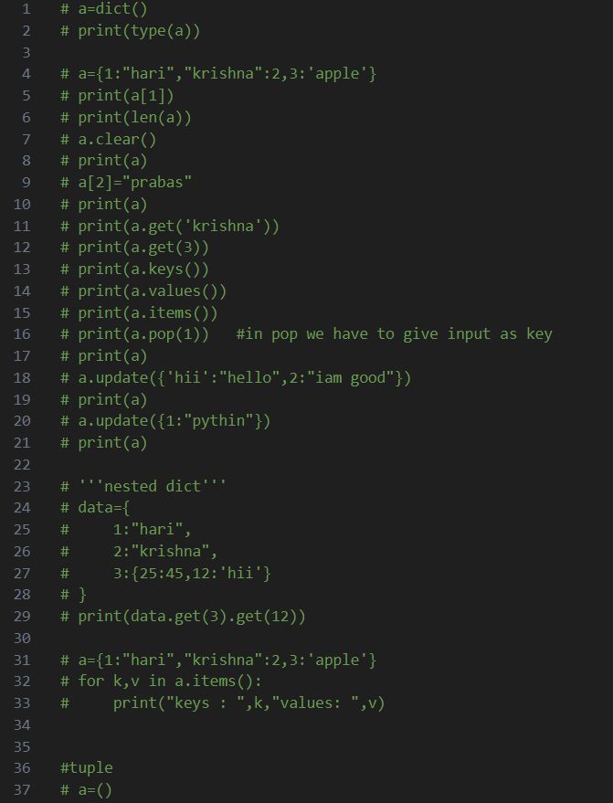 Hari Krishna on LinkedIn: Task 16 practice dict and tuple Task 17 ... Hari Krishna on LinkedIn: Task 16 practice dict and tuple Task 17 ...