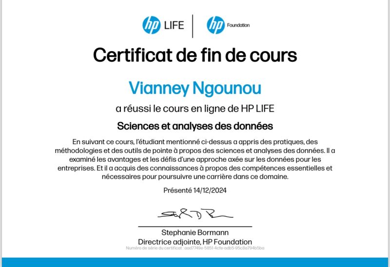 Vianney Ngounou on LinkedIn: #lifelonglearning #datascience #analytics ... Vianney Ngounou on LinkedIn: #lifelonglearning #datascience #analytics ...