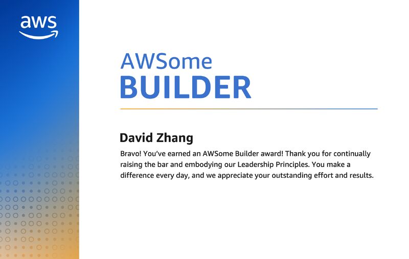 David Zhang on LinkedIn: #aws #amazon #cloudcomputing David Zhang on LinkedIn: #aws #amazon #cloudcomputing