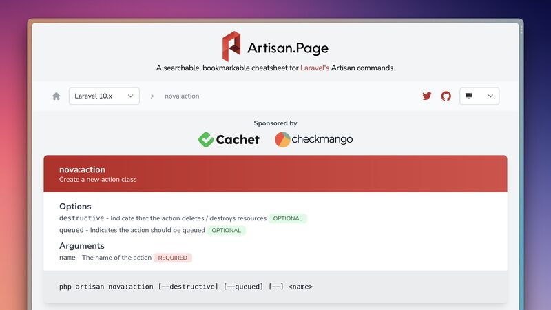 James Brooks on LinkedIn: The Laravel Artisan Cheatsheet now has ... James Brooks on LinkedIn: The Laravel Artisan Cheatsheet now has ...