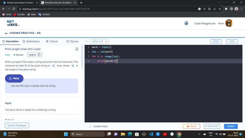 Arun kumar R on LinkedIn: #day72 #coding #forloop #python # ... Arun kumar R on LinkedIn: #day72 #coding #forloop #python # ...