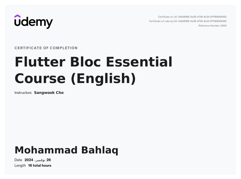 Mohammad Bahlaq on LinkedIn: I finished another course on Udemy about ... Mohammad Bahlaq on LinkedIn: I finished another course on Udemy about ...