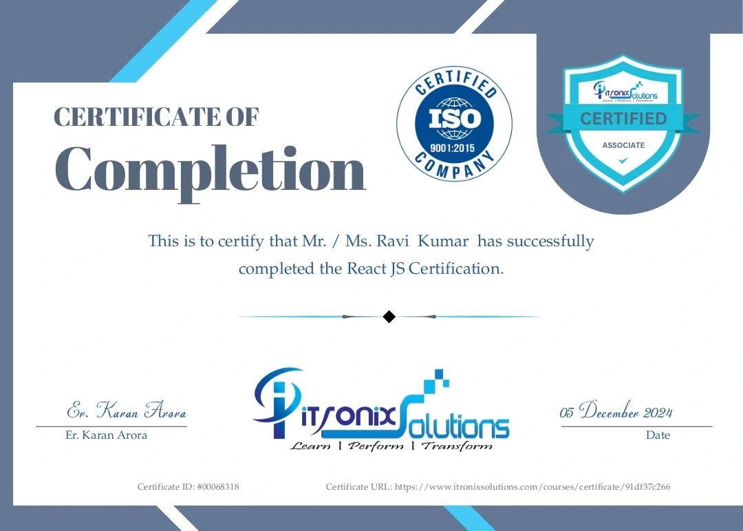 Ravi Kumar on LinkedIn: React JS Certification ReactJS is an open ... Ravi Kumar on LinkedIn: React JS Certification ReactJS is an open ...
