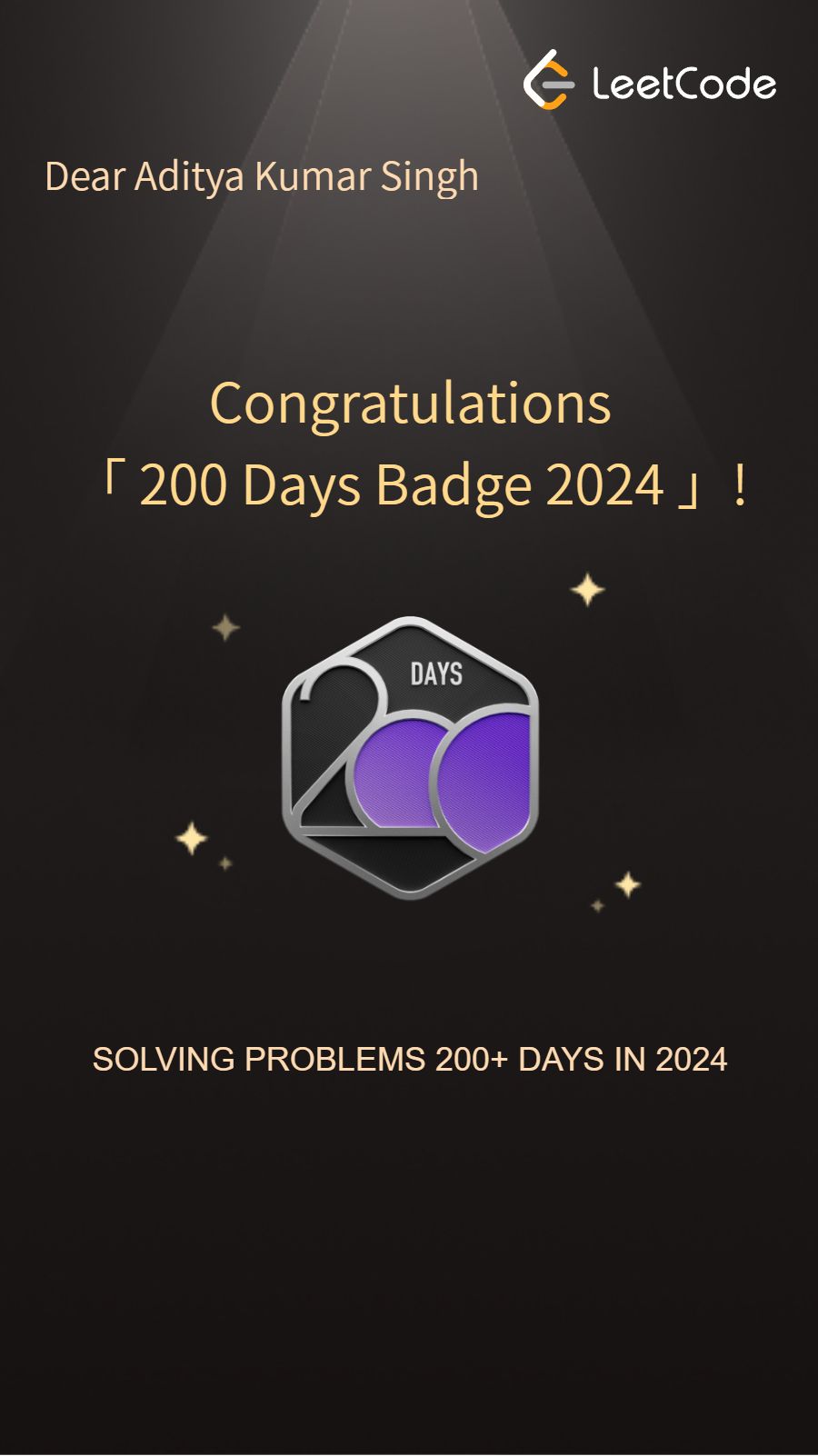 Aditya Kumar on LinkedIn: #codingjourney #leetcode #milestone #keeplearning Aditya Kumar on LinkedIn: #codingjourney #leetcode #milestone #keeplearning