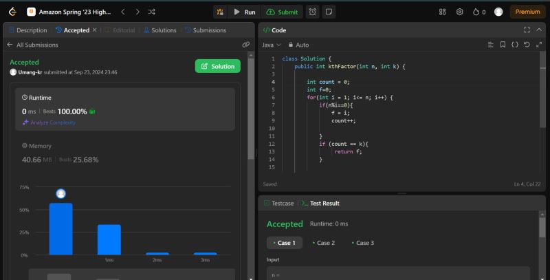 Umang Kumar on LinkedIn: #100daysofcode #java #leetcode #kthfactor ... Umang Kumar on LinkedIn: #100daysofcode #java #leetcode #kthfactor ...