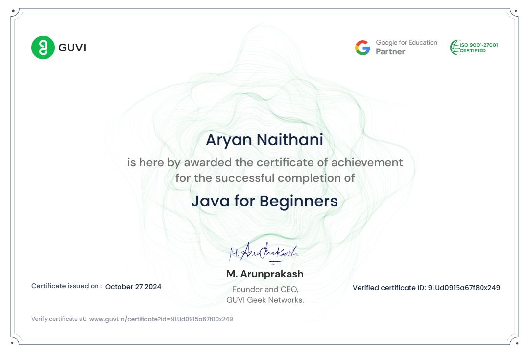 Aryan Naithani on LinkedIn: #java #programming #learningneverstops Aryan Naithani on LinkedIn: #java #programming #learningneverstops