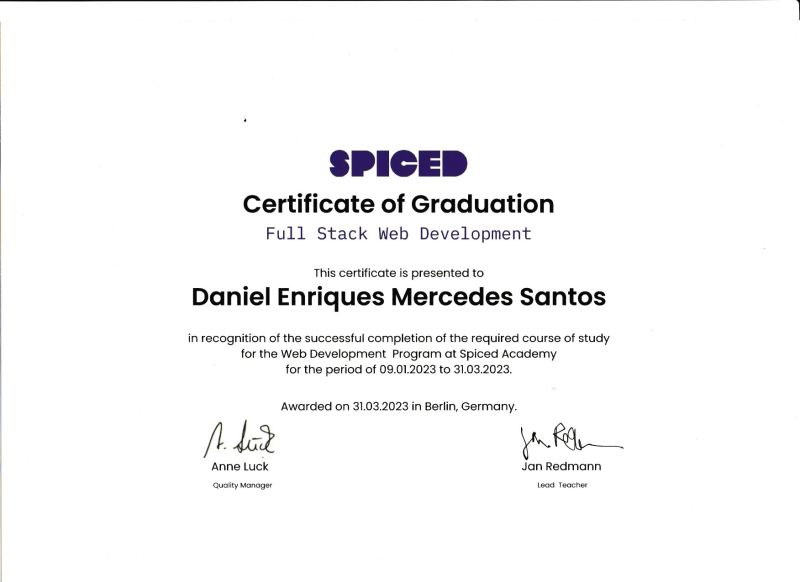 Daniel Mercedes on LinkedIn: #webdev #spiced #programm #code #bootcamp Daniel Mercedes on LinkedIn: #webdev #spiced #programm #code #bootcamp