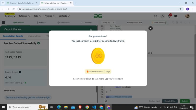 🚀Day 17 - GFG Challenge! | Devanshi Lawania posted on the topic | LinkedIn 🚀Day 17 - GFG Challenge! | Devanshi Lawania posted on the topic | LinkedIn