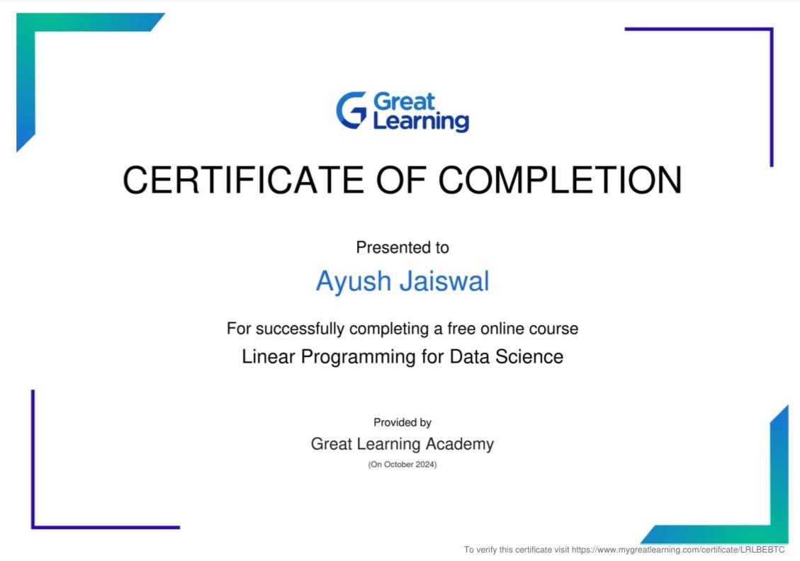 Ayush Jaiswal on LinkedIn: #datascience #linearprogramming #ai # ... Ayush Jaiswal on LinkedIn: #datascience #linearprogramming #ai # ...