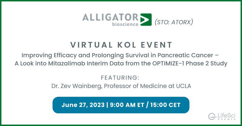 Søren Bregenholt on LinkedIn: Alligator Bioscience KOL Event: Improving ... Søren Bregenholt on LinkedIn: Alligator Bioscience KOL Event: Improving ...