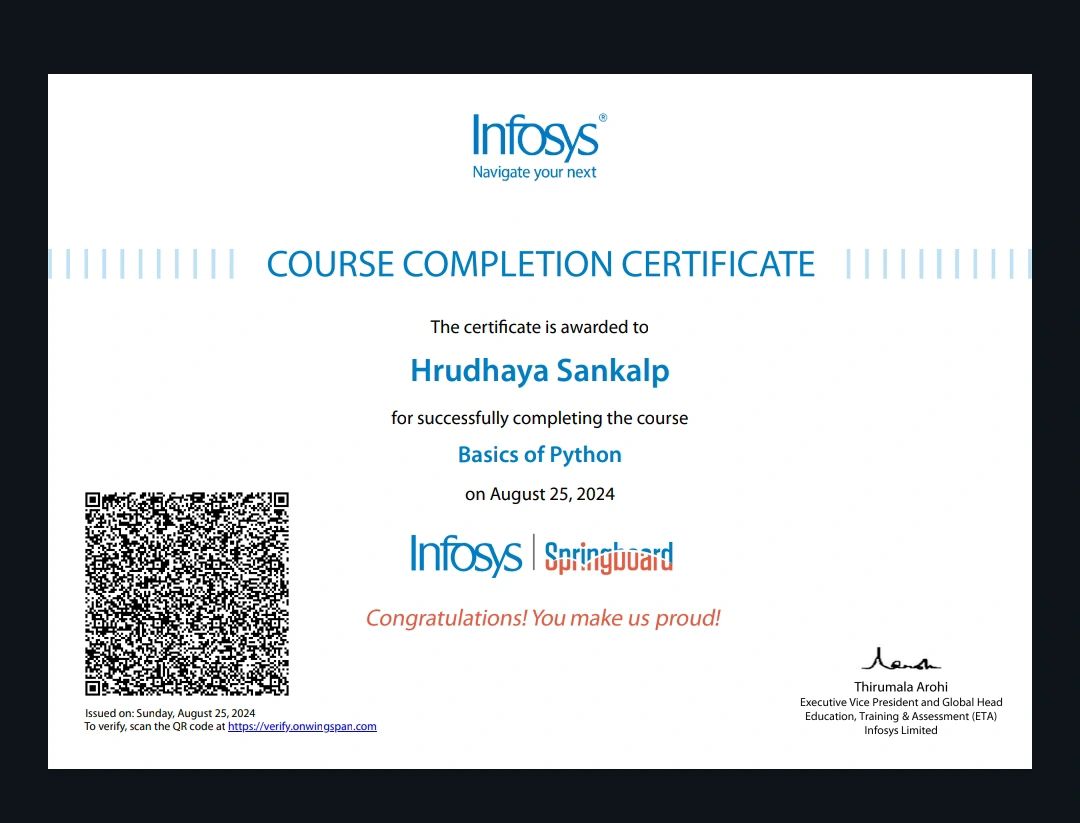 Hrudhaya Sankalp on LinkedIn: #python #programming #learning #codingjourney Hrudhaya Sankalp on LinkedIn: #python #programming #learning #codingjourney