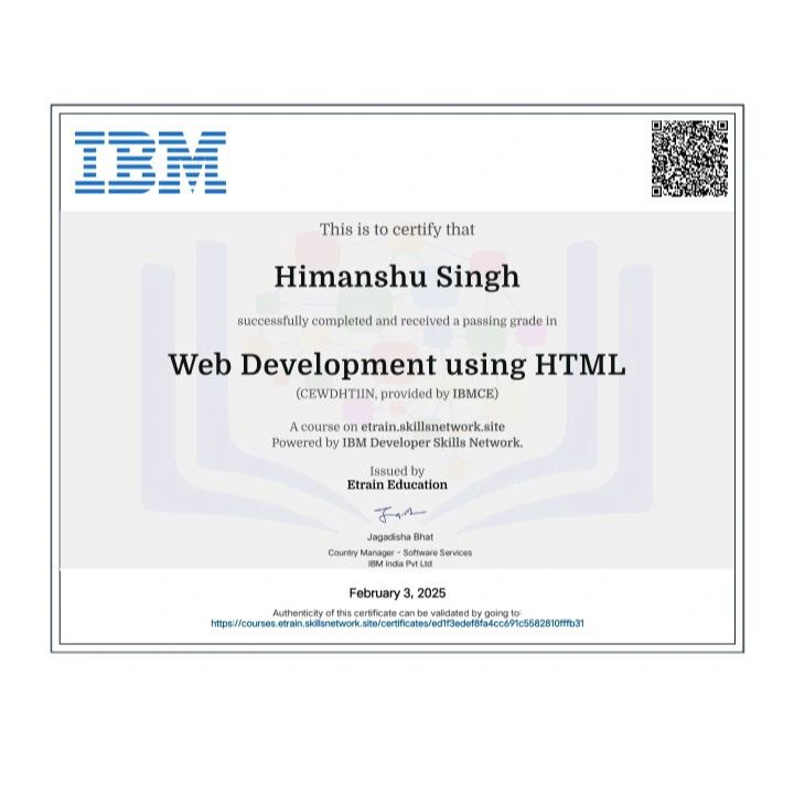 #webdevelopment #html #ibm #certification #learning #growth | Himanshu ... #webdevelopment #html #ibm #certification #learning #growth | Himanshu ...