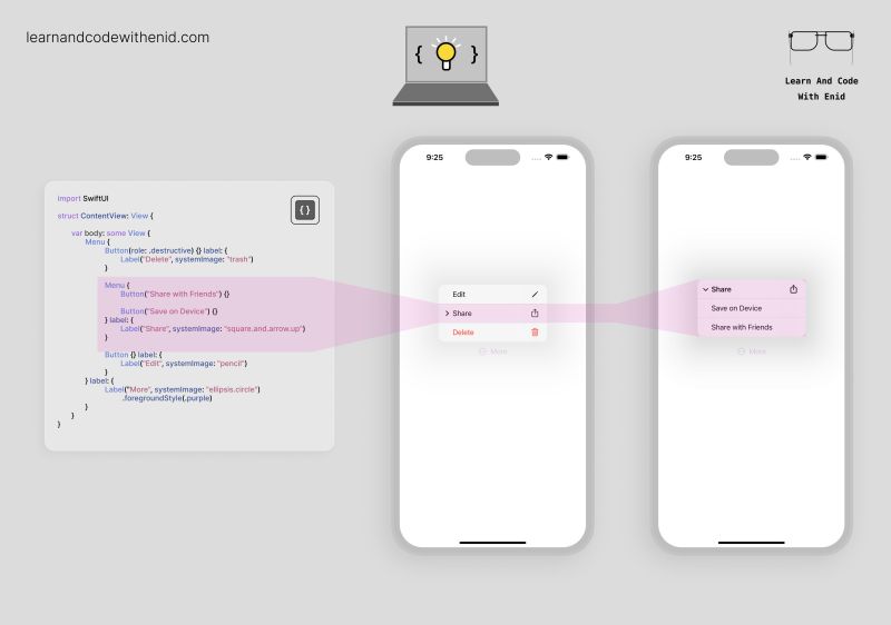 SwiftUI Tip 💡 You can easily add nested menus by placing a Menu inside ... SwiftUI Tip 💡 You can easily add nested menus by placing a Menu inside ...