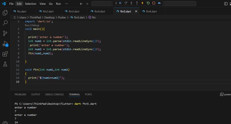 Developed a Dart function to calculate two input numbers | Sapna Fazal ... Developed a Dart function to calculate two input numbers | Sapna Fazal ...
