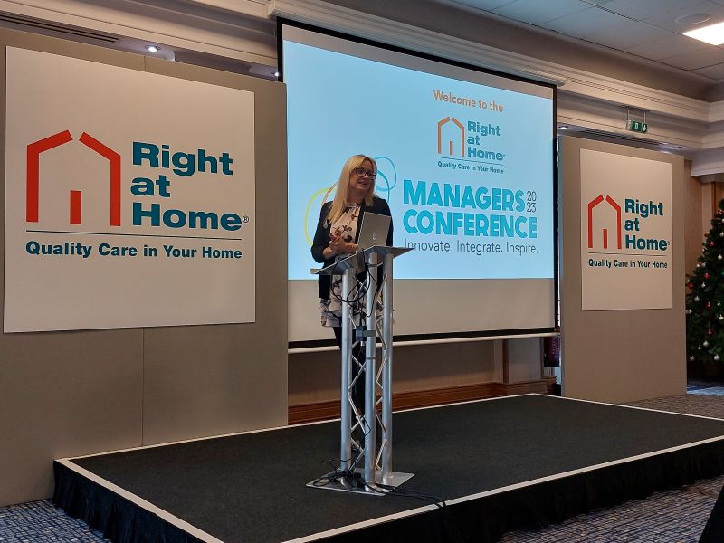 Lucy Campbell, CEO of Right at Home UK spoke during her welcome address ... Lucy Campbell, CEO of Right at Home UK spoke during her welcome address ...