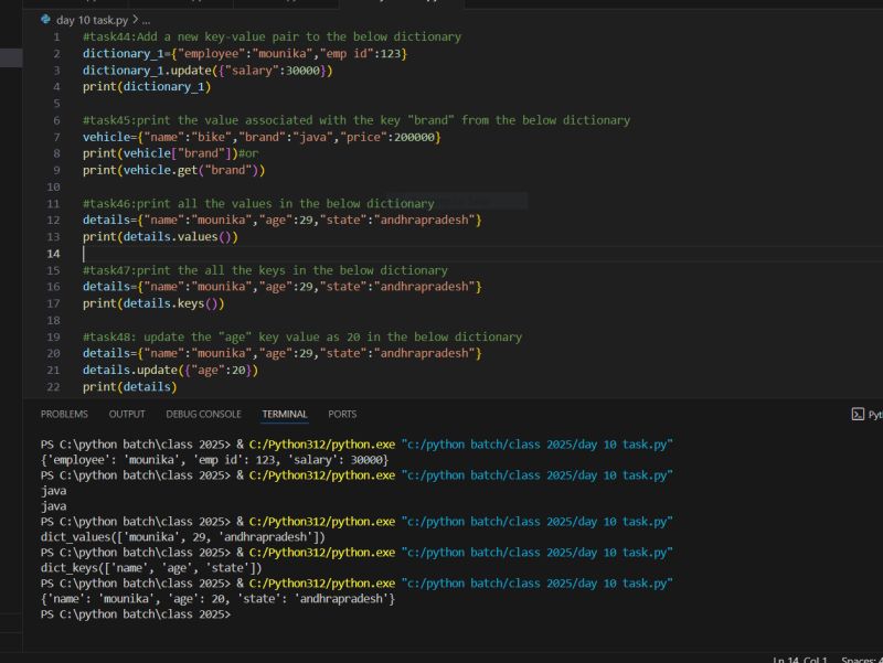 python program task:44 to 48 & task:49 to 53 | Mounika B python program task:44 to 48 & task:49 to 53 | Mounika B