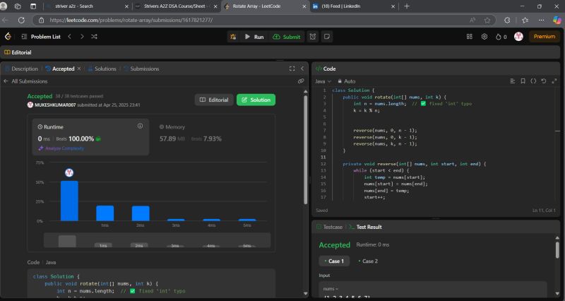 #100daysofcode #leetcode #java #100dayschallenge #rotatearray #dsa ... #100daysofcode #leetcode #java #100dayschallenge #rotatearray #dsa ...