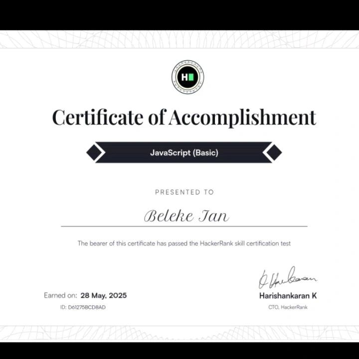 #certifieddeveloper #javascript #hackerrankcertified #fullstackdev ... #certifieddeveloper #javascript #hackerrankcertified #fullstackdev ...