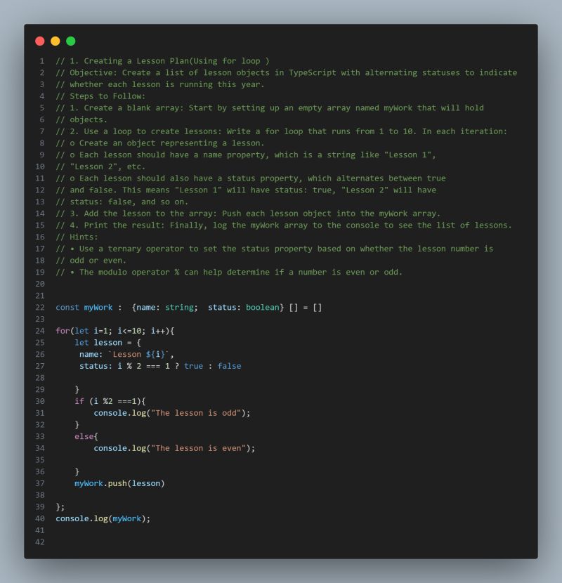 Created a dynamic lesson plan generator for TypeScript | Asifa Muhammad ... Created a dynamic lesson plan generator for TypeScript | Asifa Muhammad ...