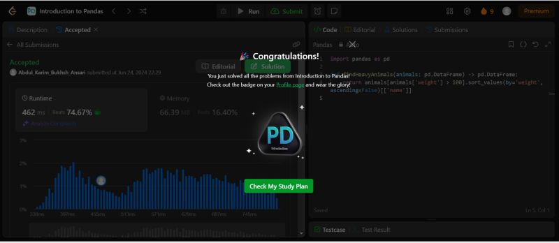Earned LeetCode Introduction to Pandas badge | Abdul Karim Bukhsh ... Earned LeetCode Introduction to Pandas badge | Abdul Karim Bukhsh ...