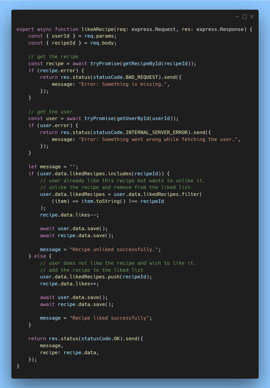 How to use RecipesApp's like and unlike endpoint | Gustavo Passarella ... How to use RecipesApp's like and unlike endpoint | Gustavo Passarella ...