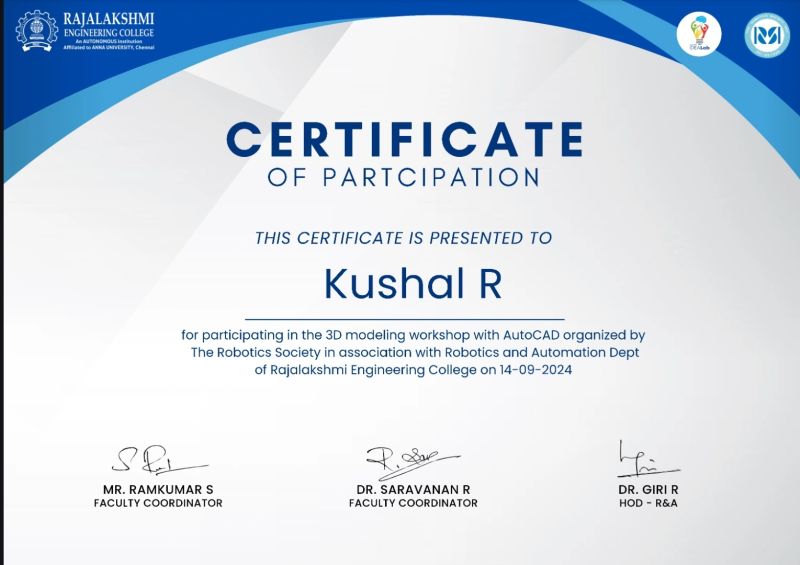 Kushal R on LinkedIn: Completed 3D modelling with AutoCAD Kushal R on LinkedIn: Completed 3D modelling with AutoCAD