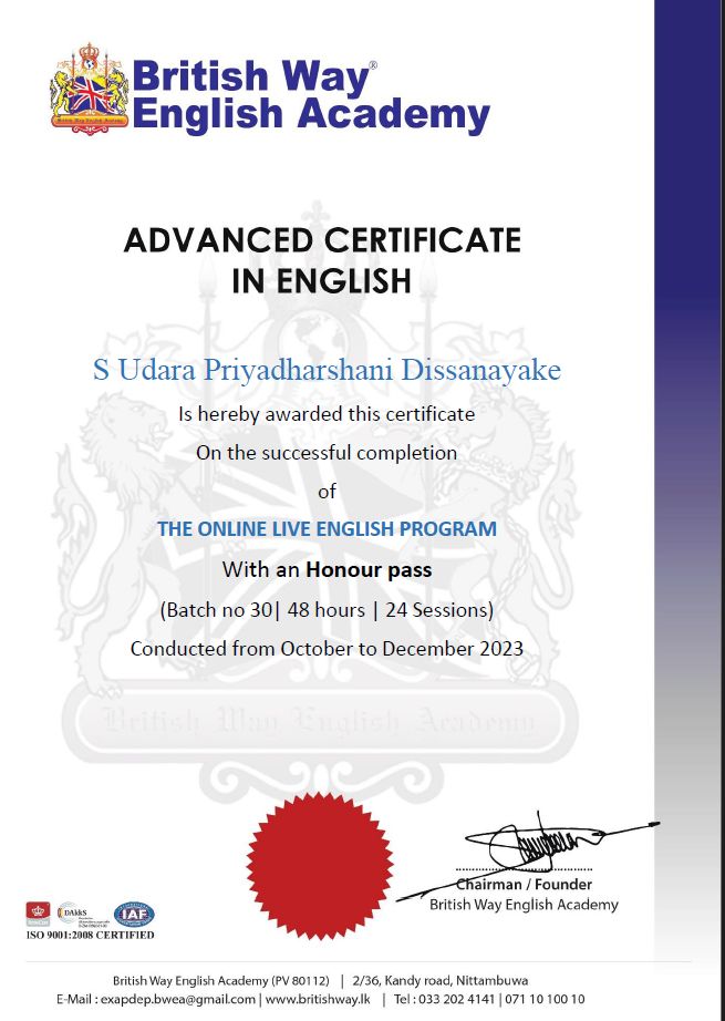 I ACHIVE MY British Way English Academy 6 MONTH COURSE CERTIFICATE AT ... I ACHIVE MY British Way English Academy 6 MONTH COURSE CERTIFICATE AT ...