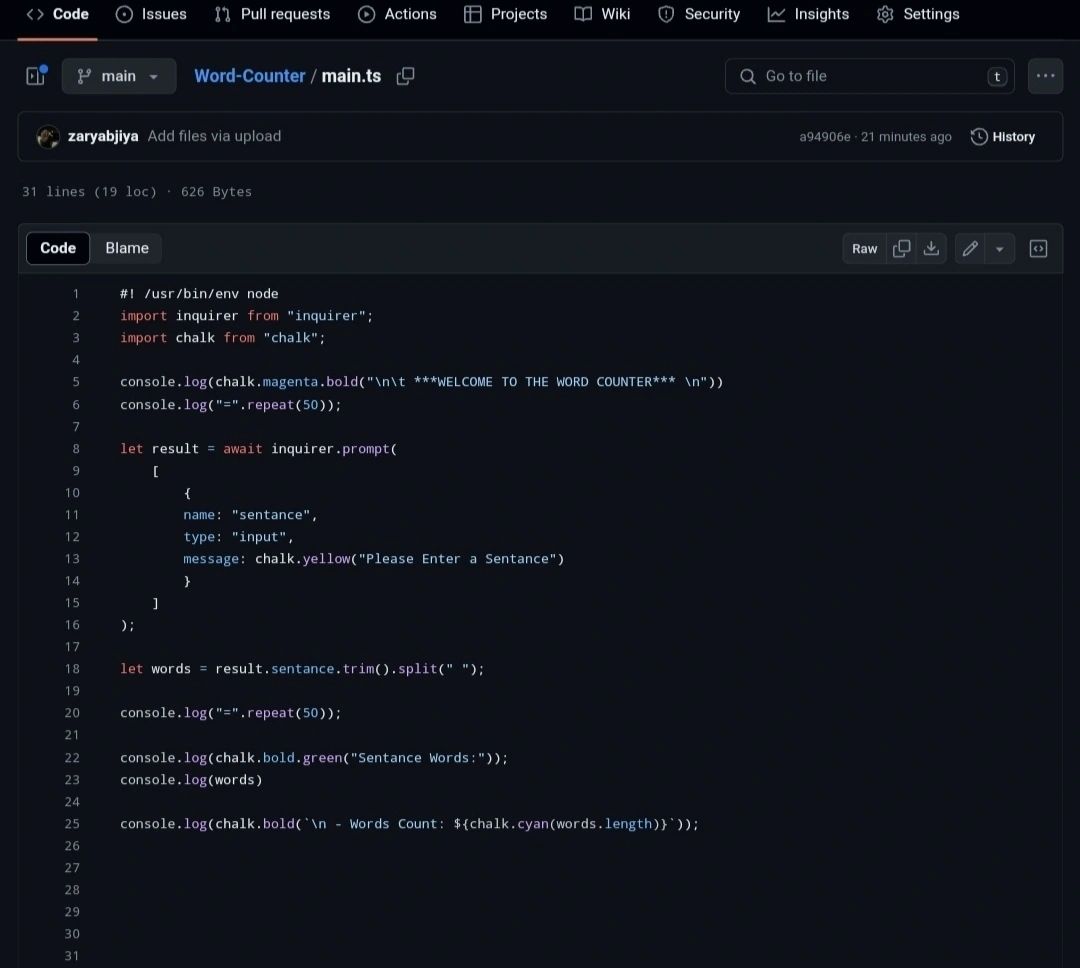 #wordcounter #typescript #nodejs #inquirer #chalk #backenddevelopment # ... #wordcounter #typescript #nodejs #inquirer #chalk #backenddevelopment # ...