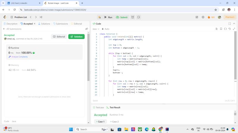 Day 90 of #problemsolving on LeetCode | Vimal Raj posted on the topic ... Day 90 of #problemsolving on LeetCode | Vimal Raj posted on the topic ...