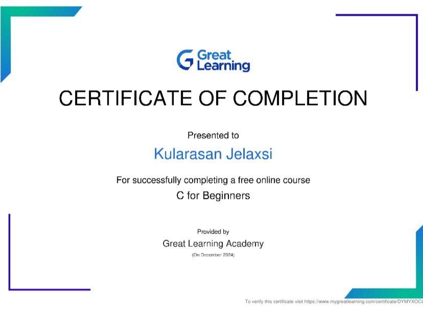 Kularasan Jelaxsi on LinkedIn: #greatlearning #cprogramming Kularasan Jelaxsi on LinkedIn: #greatlearning #cprogramming