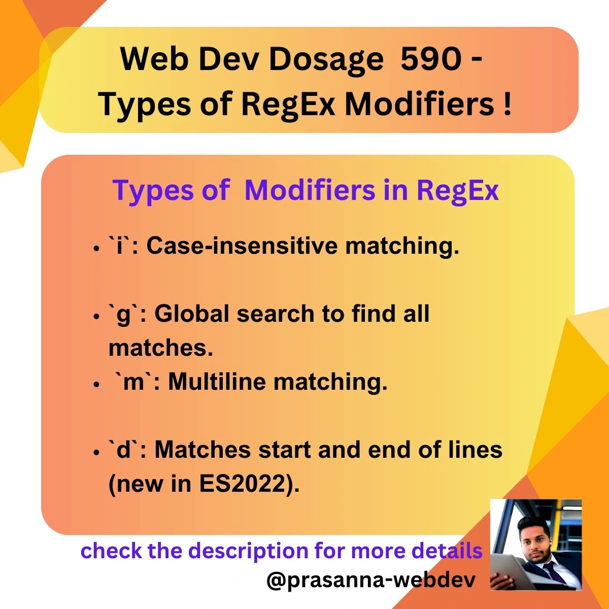 Prasanna D on LinkedIn: #webdevelopment #javascript #regex Prasanna D on LinkedIn: #webdevelopment #javascript #regex
