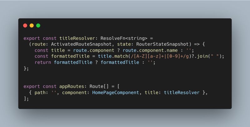 🧙♂️ Dynamically set Angular page titles with a ResolveFn 🔶 Since ... 🧙♂️ Dynamically set Angular page titles with a ResolveFn 🔶 Since ...