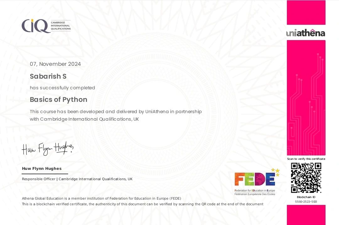 Sabarish S on LinkedIn: #python #programming #learning #uniathena # ... Sabarish S on LinkedIn: #python #programming #learning #uniathena # ...