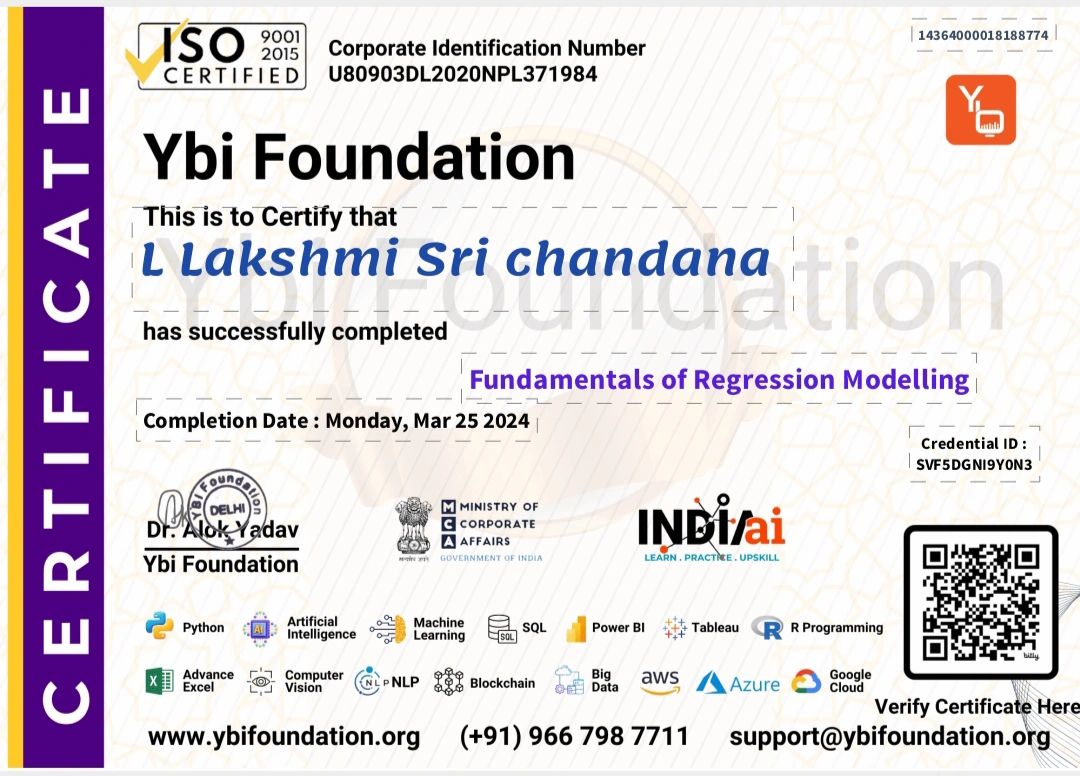 Graduated with a certificate in regression modeling | Lakshmi Sri ... Graduated with a certificate in regression modeling | Lakshmi Sri ...