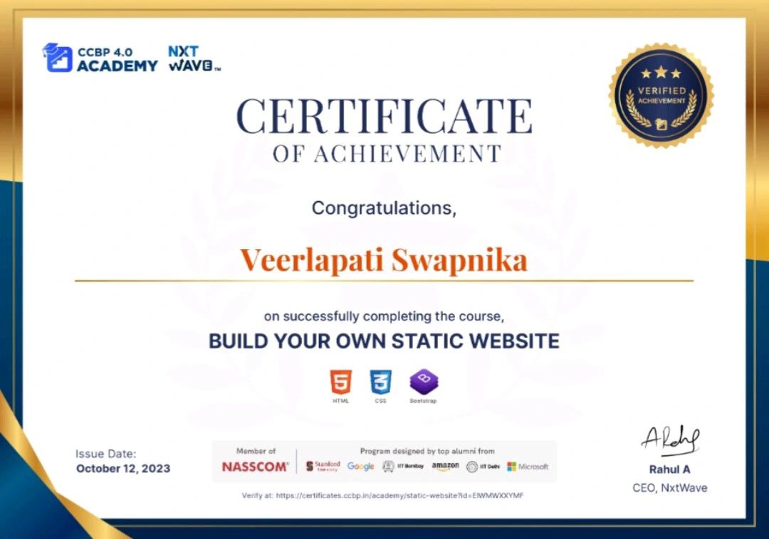 Veerlapati Swapnika on LinkedIn: #nxtwave #html #css #bootstrap #first ... Veerlapati Swapnika on LinkedIn: #nxtwave #html #css #bootstrap #first ...