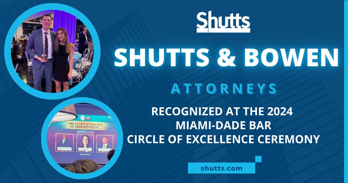 Shutts & Bowen LLP on LinkedIn: #shutts Shutts & Bowen LLP on LinkedIn: #shutts