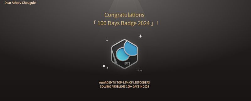 Atharv Chougule on LinkedIn: #100daysofcode #leetcode #codingmilestone Atharv Chougule on LinkedIn: #100daysofcode #leetcode #codingmilestone