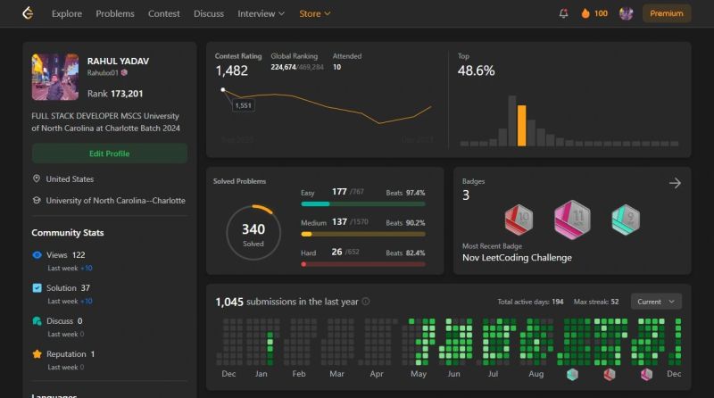 Rahul Yadav on LinkedIn: #leetcode #uncc #100daysofleetcode #coding # ... Rahul Yadav on LinkedIn: #leetcode #uncc #100daysofleetcode #coding # ...