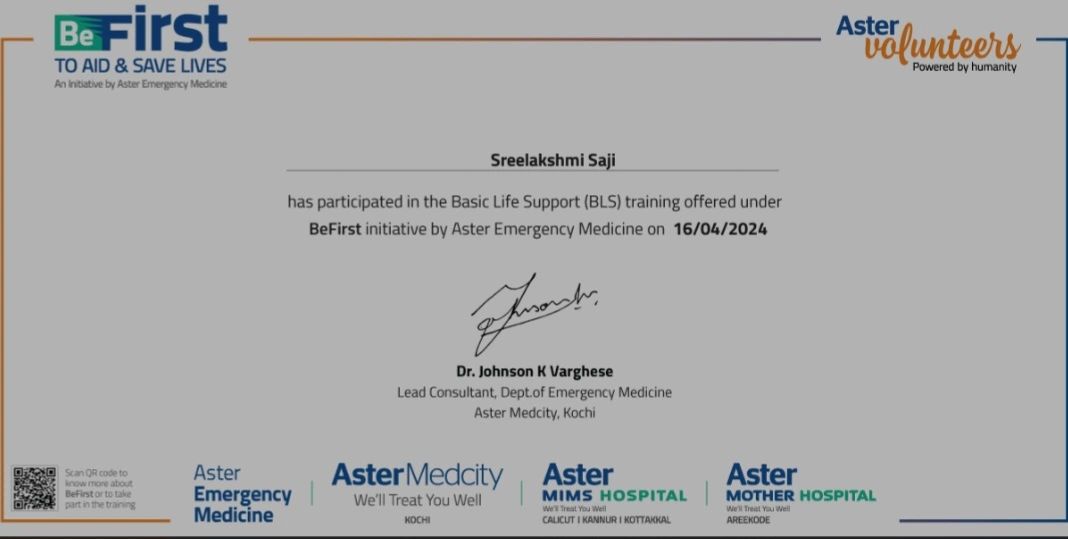 Sreelakshmi Saji on LinkedIn: #healthcare #lifesupport #bls #aster # ... Sreelakshmi Saji on LinkedIn: #healthcare #lifesupport #bls #aster # ...