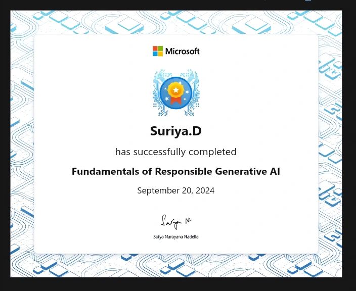 Suriya D on LinkedIn: #ai #responsibleai #learningjourney #microsoft # ... Suriya D on LinkedIn: #ai #responsibleai #learningjourney #microsoft # ...