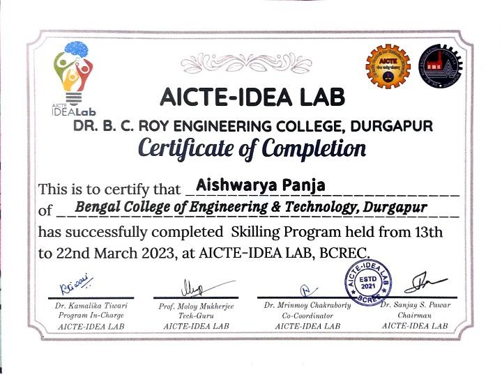 Aishwarya Panja on LinkedIn: #connections #aicte #idealab # ... Aishwarya Panja on LinkedIn: #connections #aicte #idealab # ...