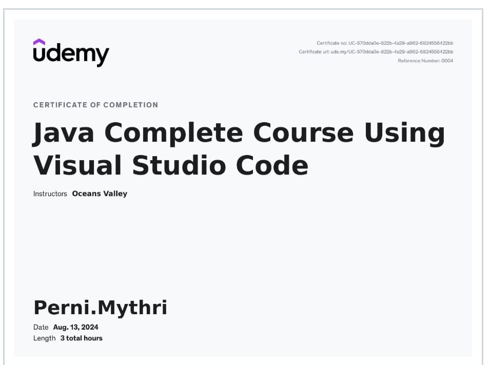 MYTHRI PERNI on LinkedIn: #java #programming #udemy MYTHRI PERNI on LinkedIn: #java #programming #udemy