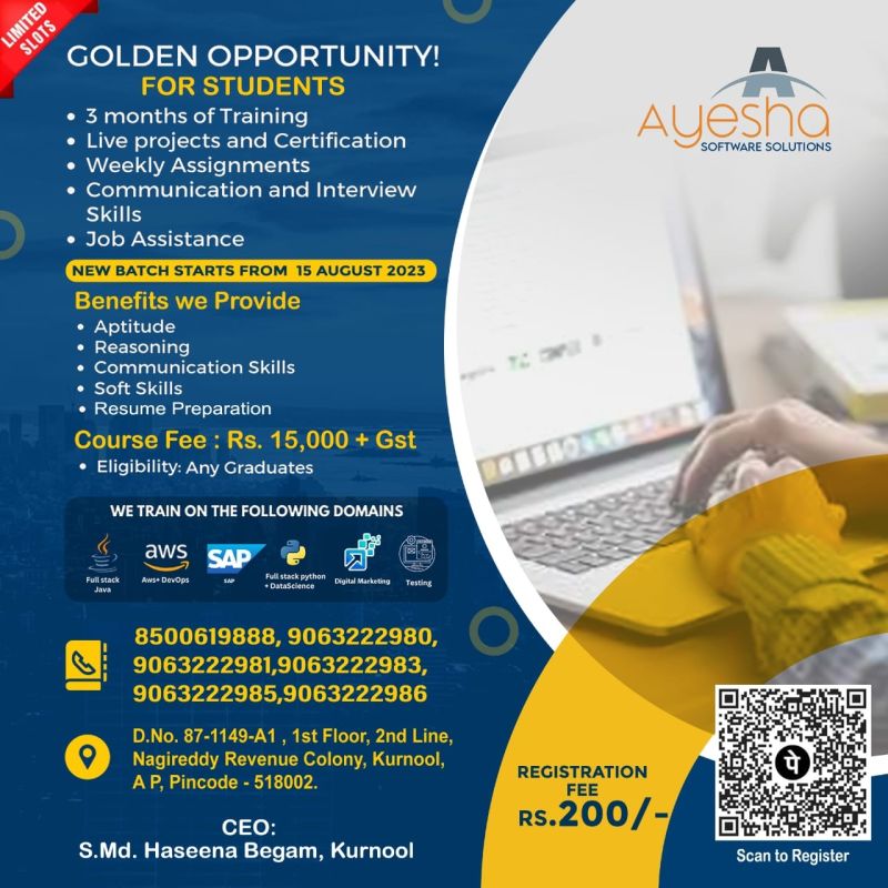 Sabiha Parveen on LinkedIn: Train & Hire Golden Opportunity By Ayesha ... Sabiha Parveen on LinkedIn: Train & Hire Golden Opportunity By Ayesha ...