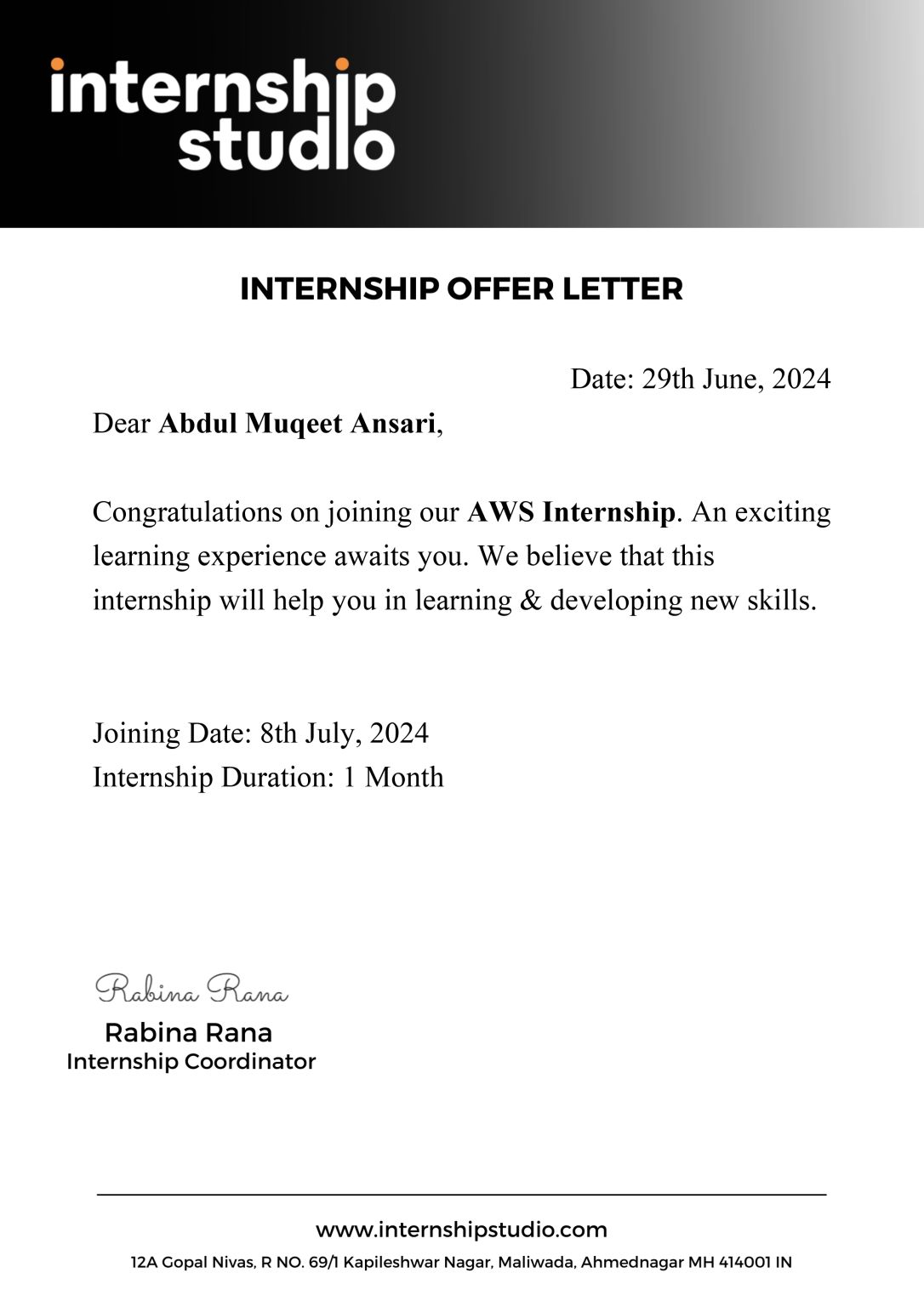 ABDUL MUQEET ANSARI on LinkedIn: #internship #aws #cloudcomputing # ... ABDUL MUQEET ANSARI on LinkedIn: #internship #aws #cloudcomputing # ...