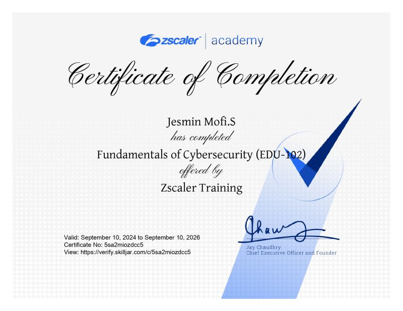 Jesmin Mofi Sunil kumar on LinkedIn: #cybersecurity #zscaler # ... Jesmin Mofi Sunil kumar on LinkedIn: #cybersecurity #zscaler # ...