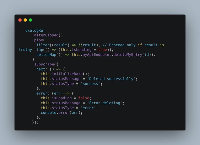 How to avoid Rxjs memory leaks with switchMap | Vishal Kumar posted on ... How to avoid Rxjs memory leaks with switchMap | Vishal Kumar posted on ...