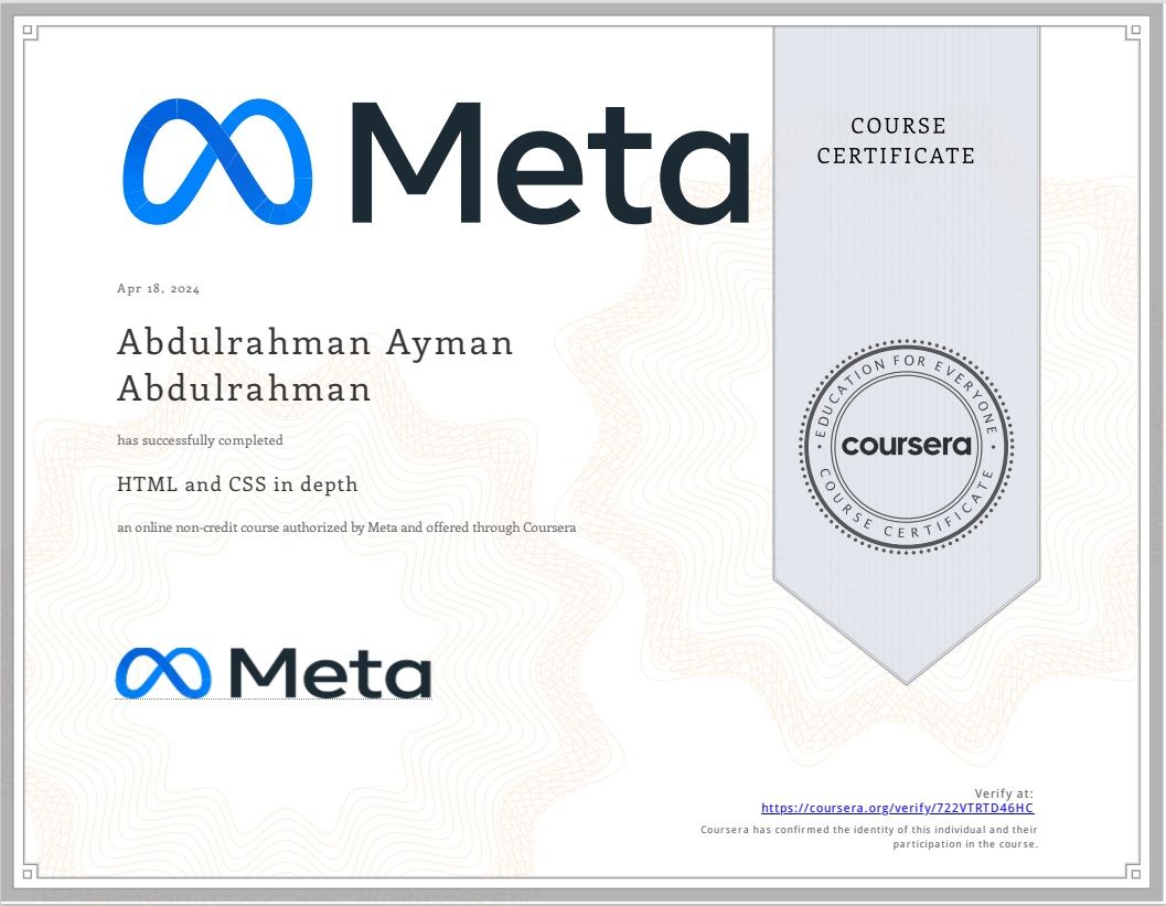 Abdelrahman Ayman on LinkedIn: #meta #html #css Abdelrahman Ayman on LinkedIn: #meta #html #css